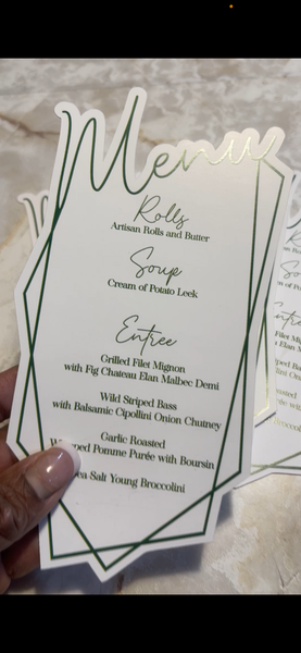 Menus {Die Cut + Framed} – T.evenire, Inc.